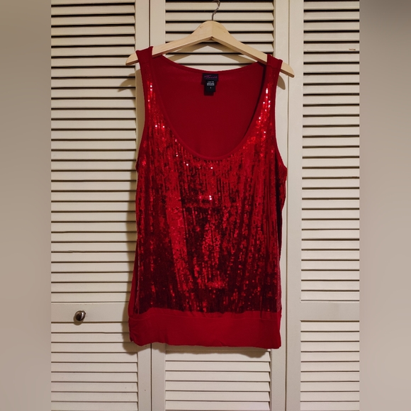 torrid | Tops | Torrid Red Sequin Tank Top Long | Poshmark